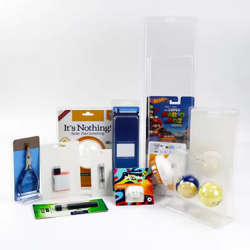 Transparent disposable plastic blister card packaging