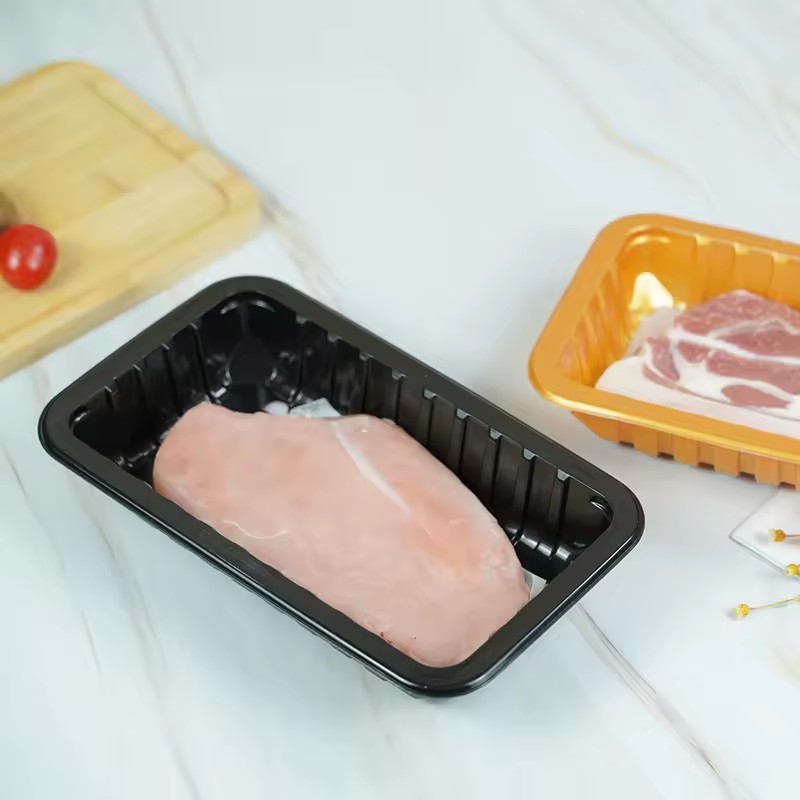 Supermarket disposable plastic meat packaging