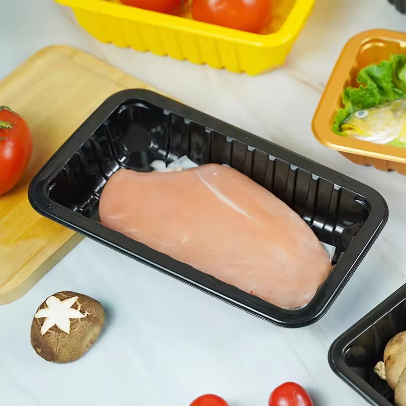 Supermarket disposable plastic meat packaging