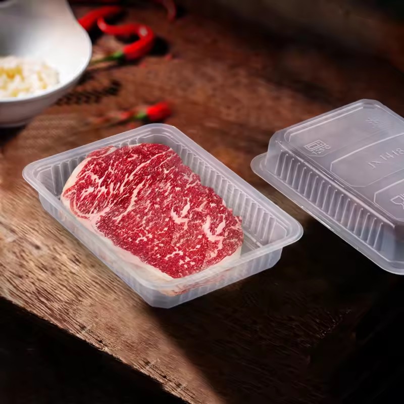 Food grade disposable plastic meat packaging
